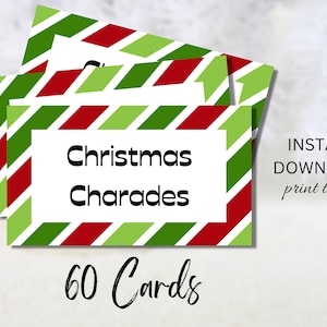 Christmas Party Game Printable, Christmas Charades Cards, Christmas ...