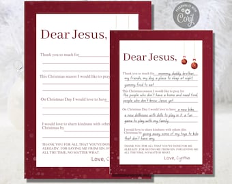 Christmas Letter to Jesus - Etsy