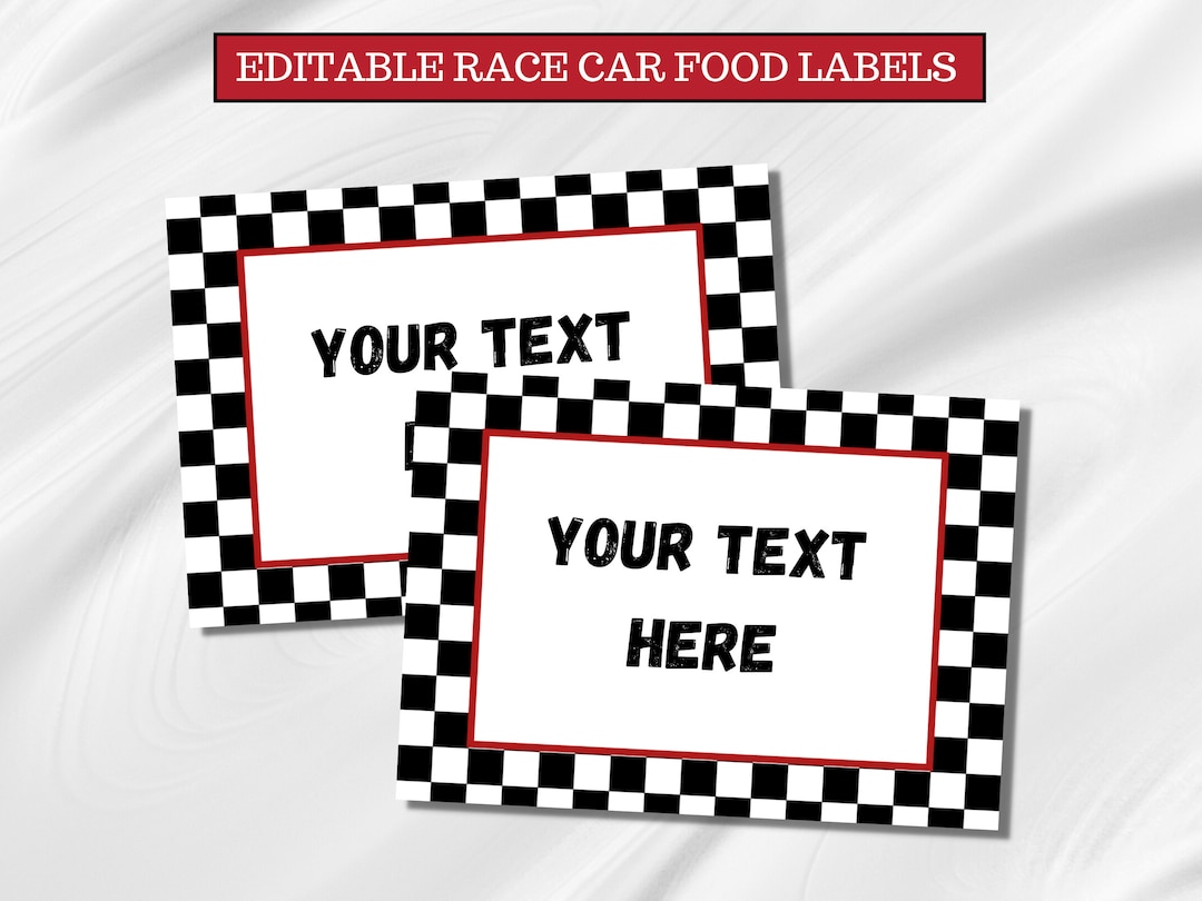 Two Fast Birthday Food Tents: Race Car Party Labels (instant Download ...