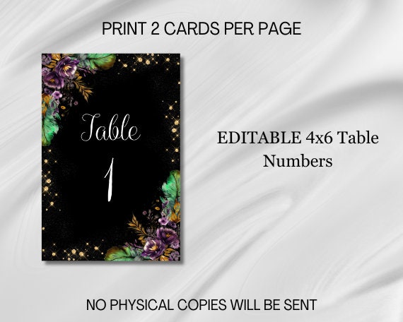 EDITABLE Masquerade Table Numbers Template Masquerade Ball - Etsy