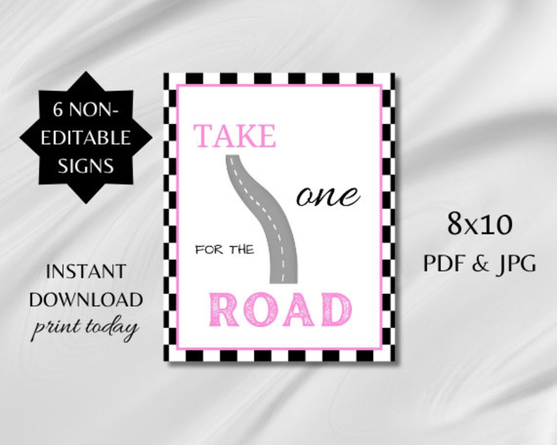 Two Fast Birthday Signs, Race Car Party Signs, Race Car Table Signs ...