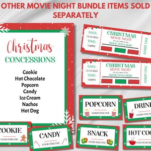 Movie Night Concessions Menu Sign Template (digital Download) - Etsy