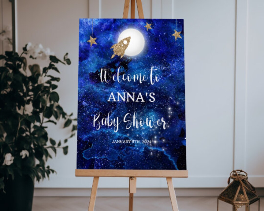 Galaxy Welcome Sign, Galaxy Birthday Sign, Baby Shower Out of This ...