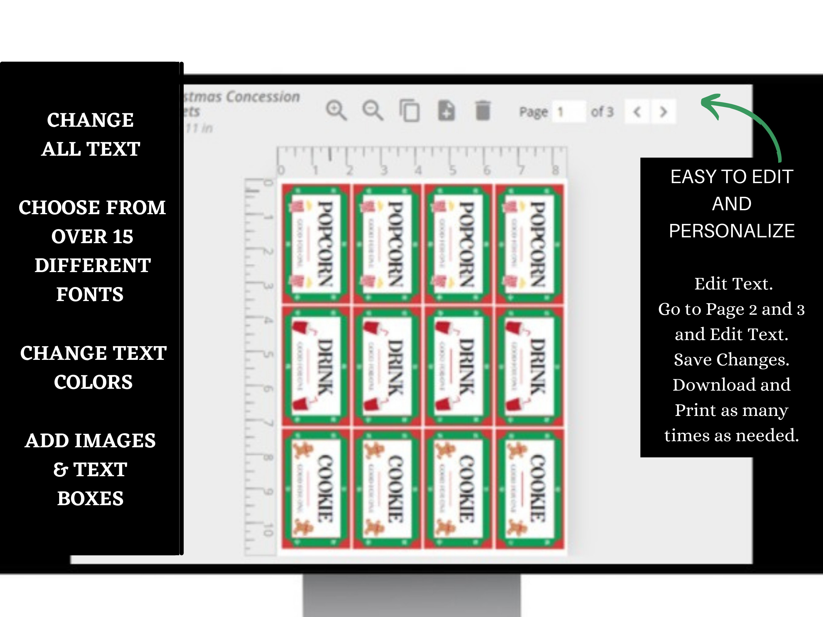 Christmas Movie Night Concession Tickets, Movie Concession Stand ...