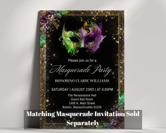 EDITABLE Masquerade Table Numbers Template Masquerade Ball - Etsy