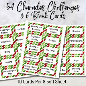 Christmas Party Game Printable, Christmas Charades Cards, Christmas ...