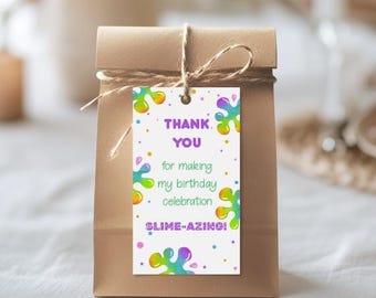 Printable Rainbow Slime Container Labels, Slime Party Favor Tags, Slime ...