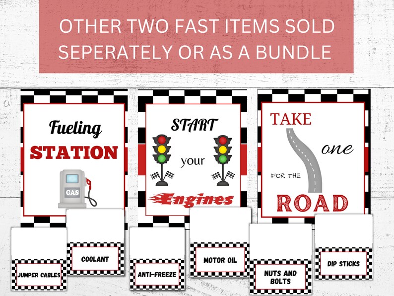 Two Fast Birthday Party Sign, Race Car Party Table Signs, Racer ...