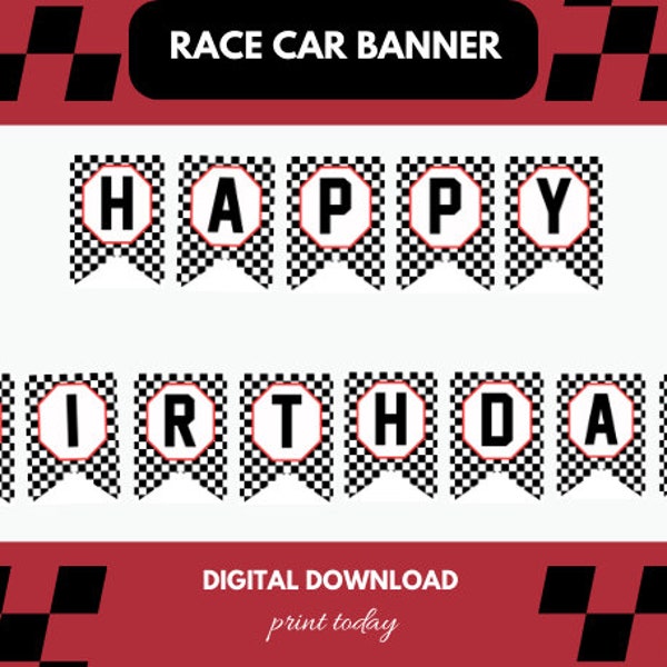 Race Car Bunting Printable - Etsy