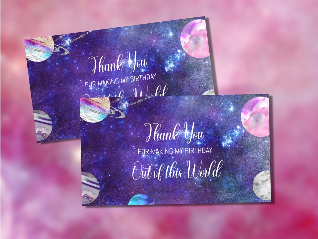 Galaxy Space Birthday Favor Tags, Thank You Tags, Sweet Sixteen ...