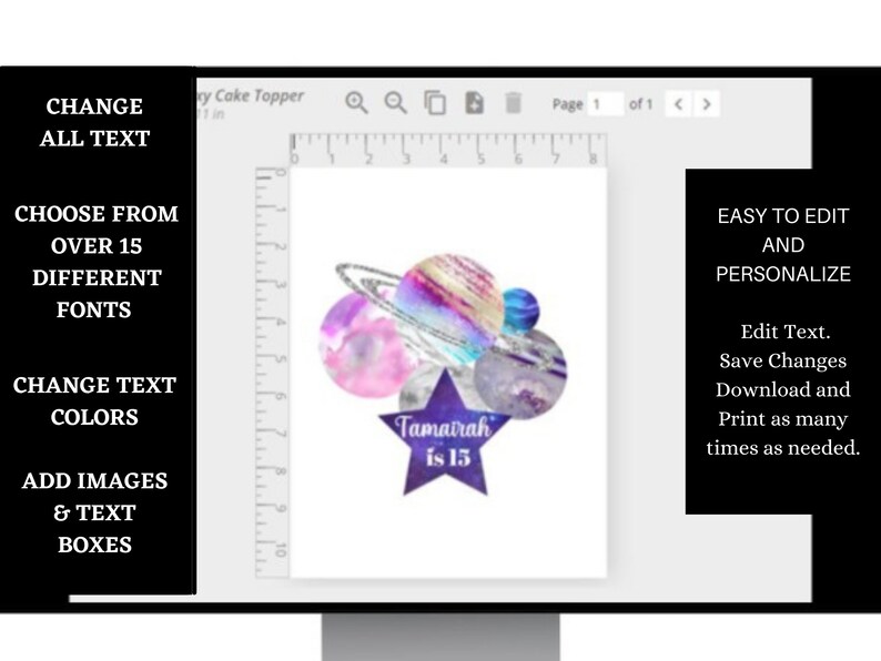 Galaxy Cake Topper Outer Space Birthday Party Galaxy - Etsy