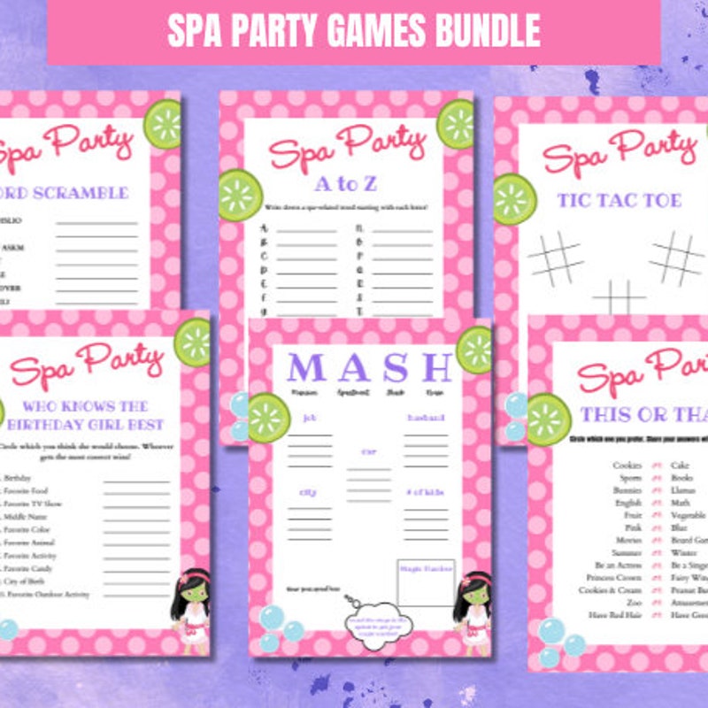 Spa Party Printables - Etsy