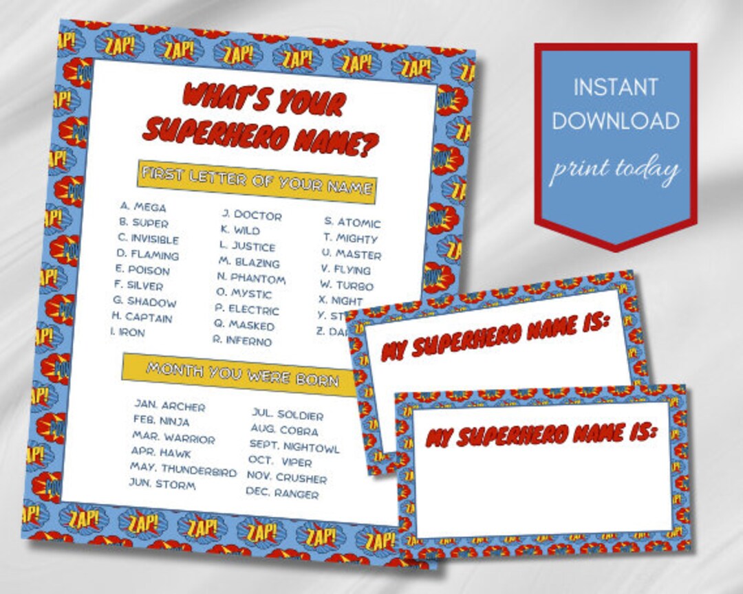 Superhero Birthday Games Printable, Superhero Birthday Party Games ...