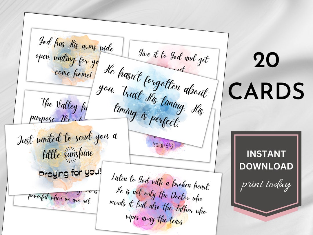 Christian Encouragement Cards, Encouragement Cards Printable for Women ...