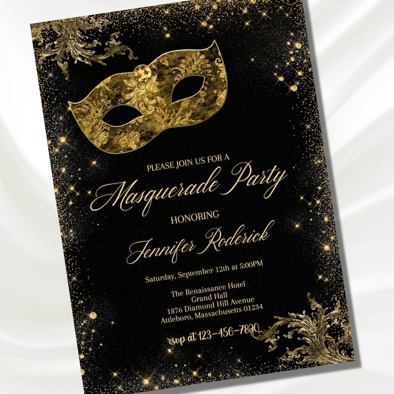 Masquerade Invitation - Etsy