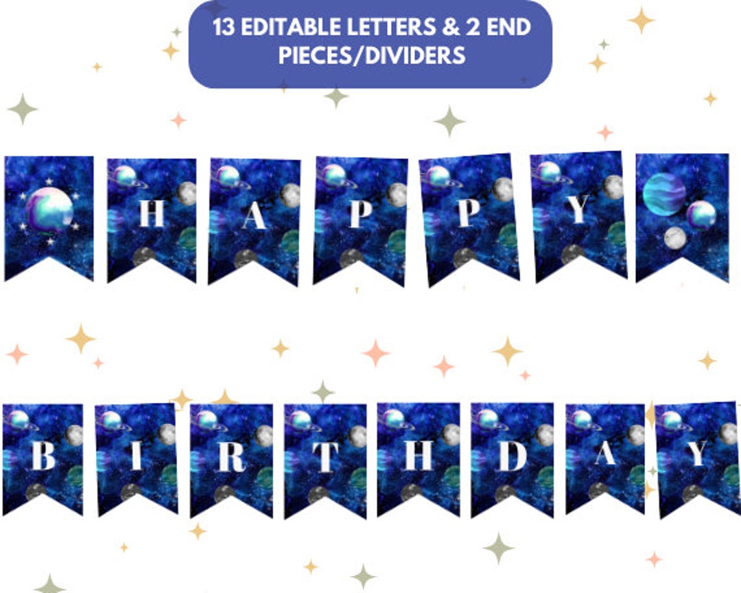 Galaxy Bunting Banner, Outer Space DIY Banner, Galaxy Party Decor ...