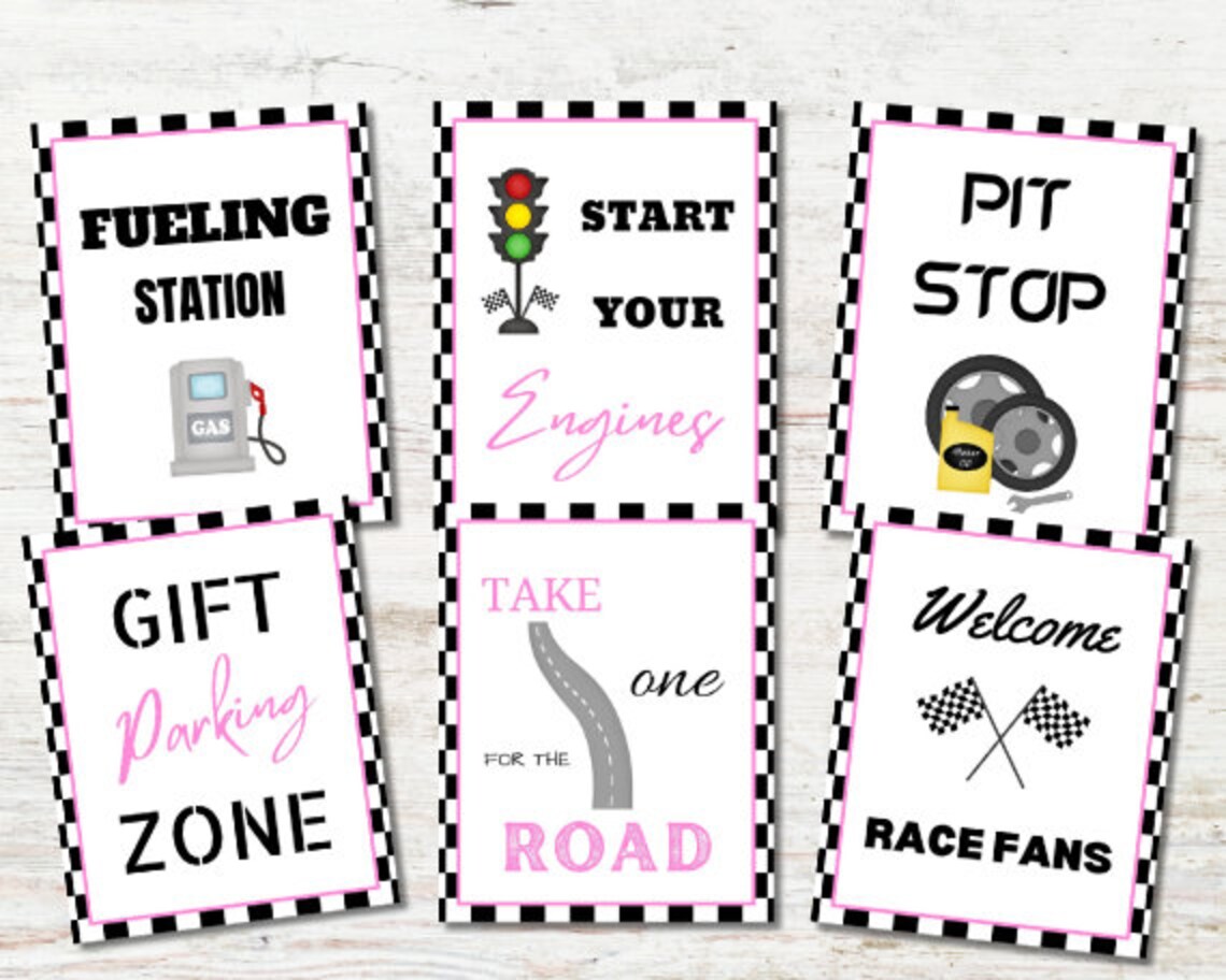 Two Fast Birthday Signs: Race Car Party Decor (instant Download) - Etsy