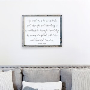 By Wisdom a House is Built Sign | Proverbs 24 Framed Sign | Large ...