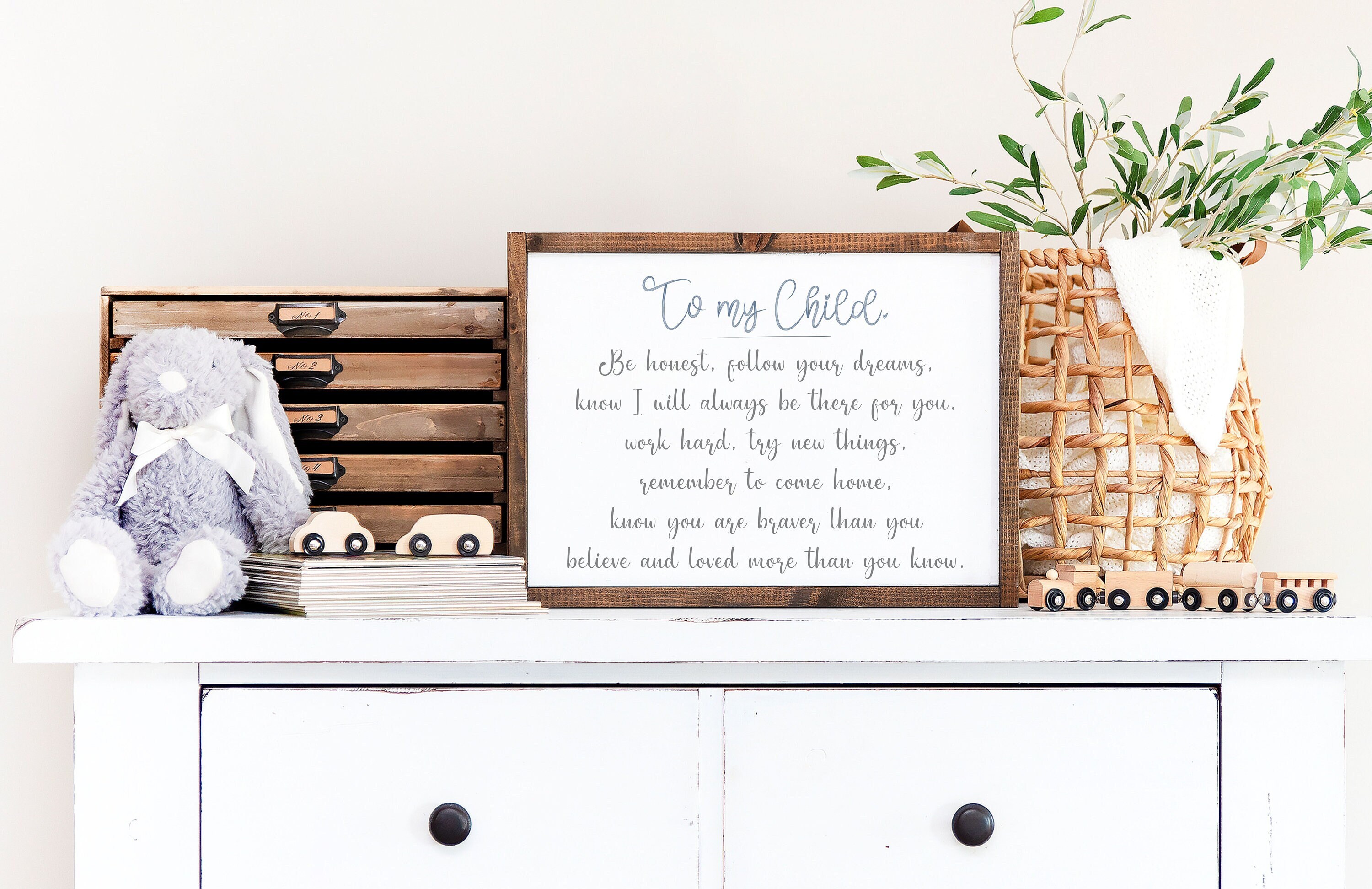 To My Child Wood Framed Canvas Sign | Green, Violet, Blue Options ...