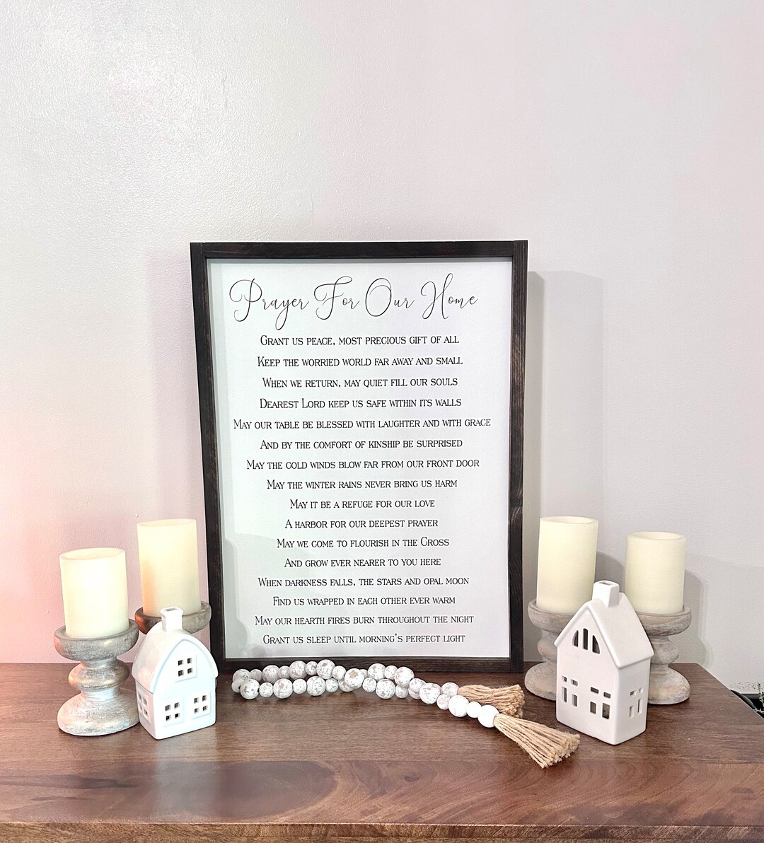 Prayer for Our Home Pine Wood Framed Canvas | Christian Wall Decor ...
