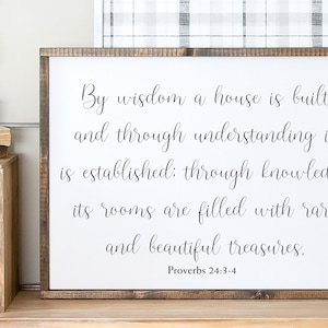 By Wisdom a House is Built Sign | Proverbs 24 Framed Sign | Large ...
