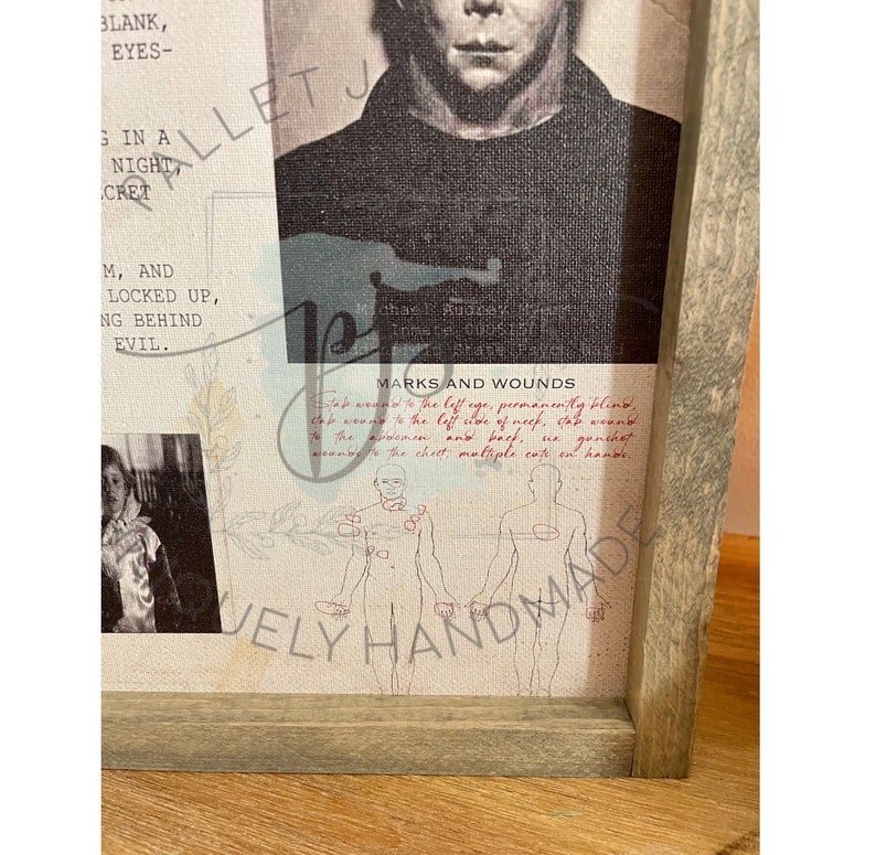 Michael Myers Fan Art Wood Framed Canvas Sign | 1978 Smiths Grove ...