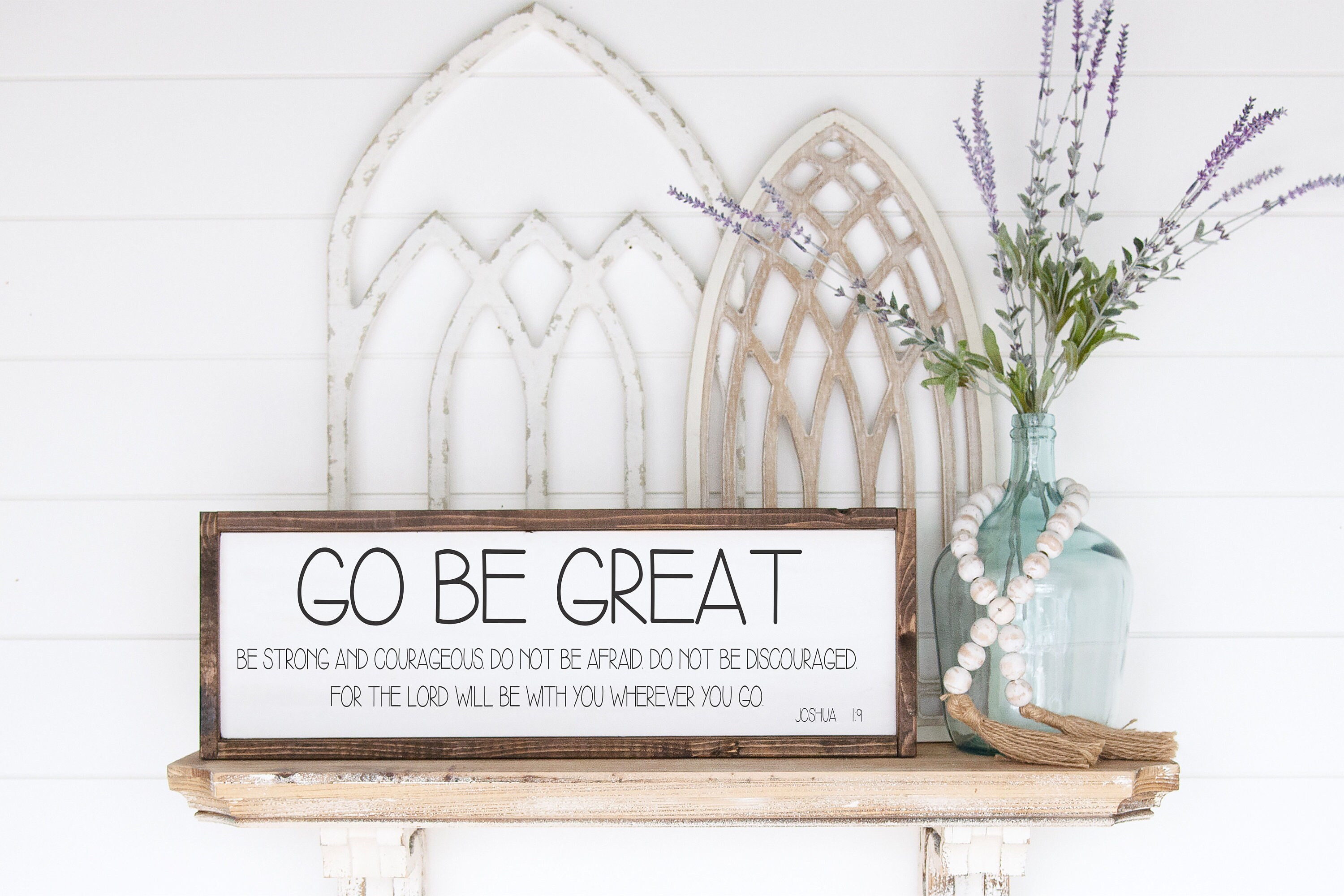 Go Be Great Joshua 1:9 Scripture Wood Framed Canvas - Etsy