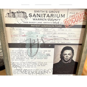 Michael Myers Fan Art Wood Framed Canvas Sign | 1978 Smiths Grove ...