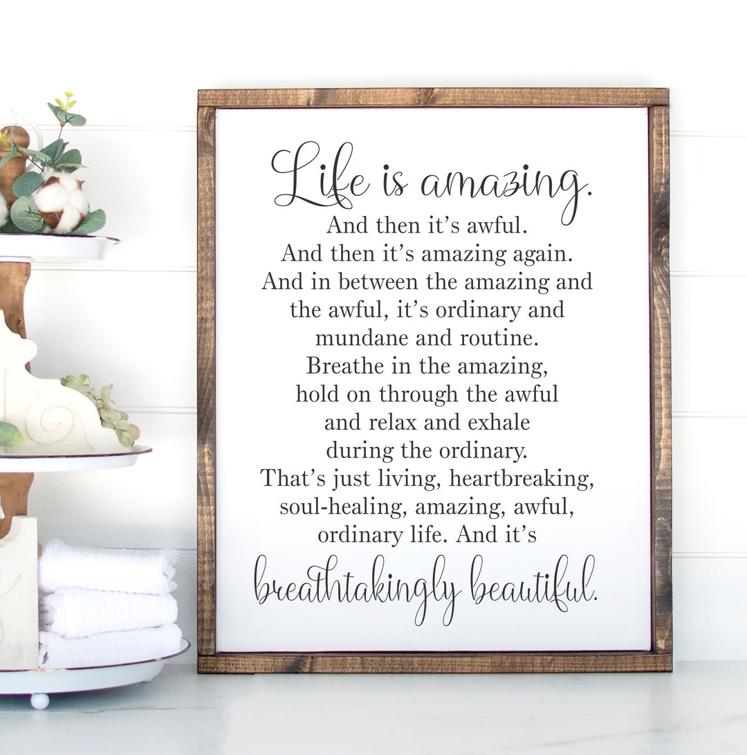 Life is Amazing Canvas Sign | Farmhouse Sign With Quote | and It's ...