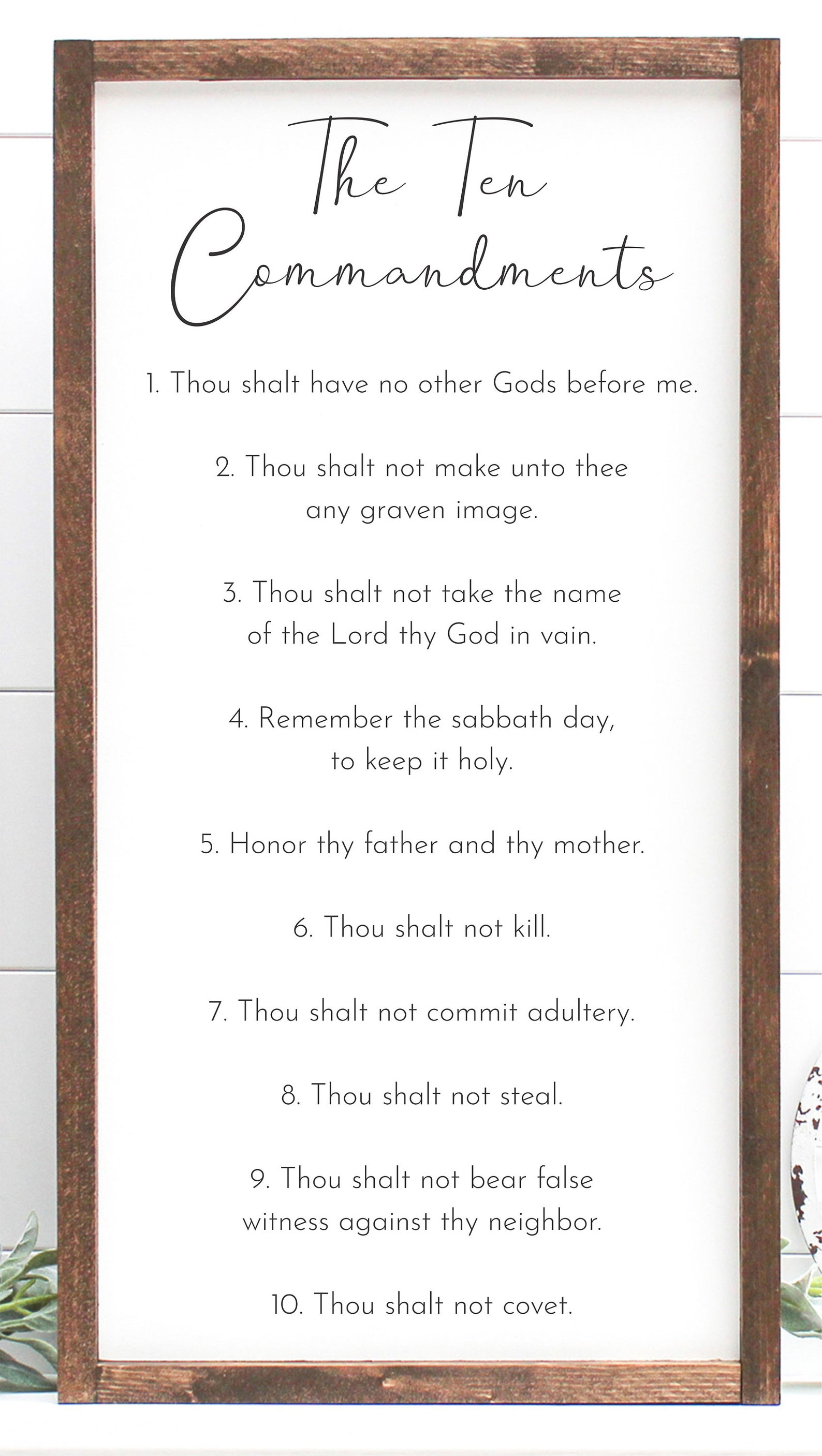 The Ten Commandments Sign Wood Framed Canvas Sign - Etsy