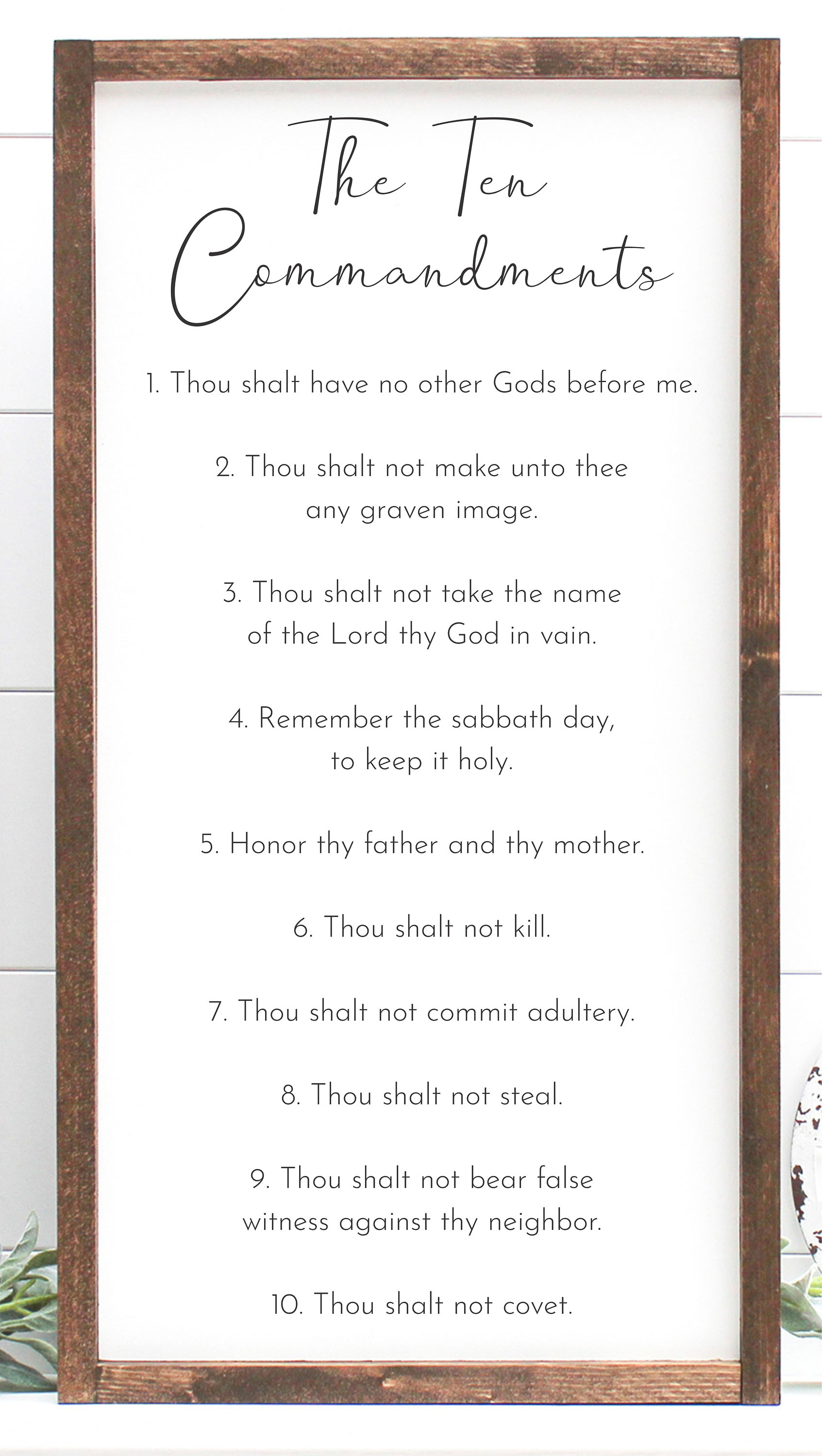 The Ten Commandments Sign Wood Framed Canvas Sign - Etsy