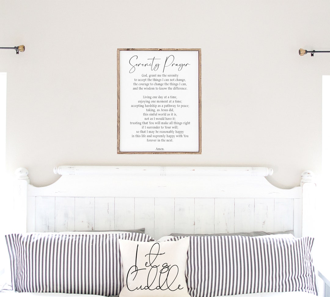 Serenity Prayer Long Version Wood Framed Canvas Sign | Serenity Prayer ...
