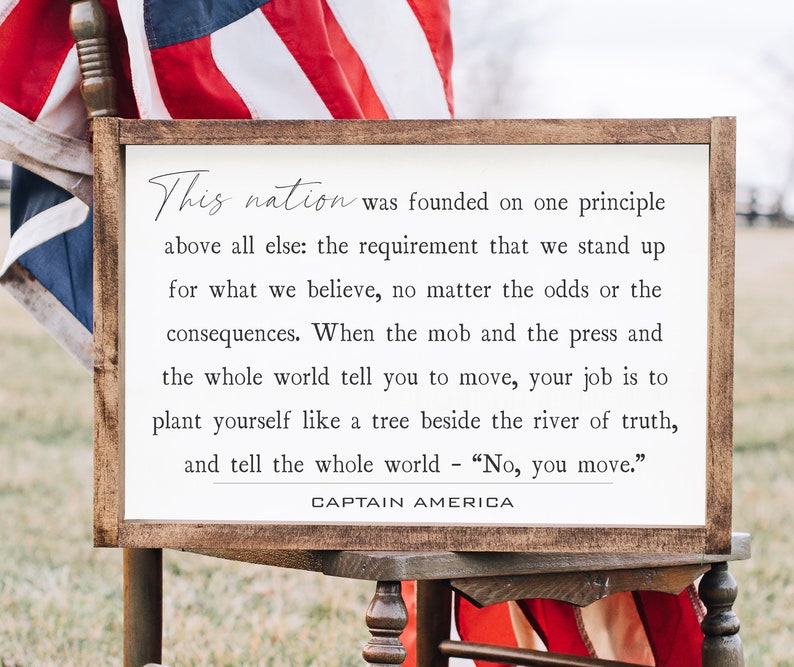 Captain America No You Move Pine Wood Framed Canvas Sign - Etsy