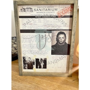 Michael Myers Fan Art Wood Framed Canvas Sign | 1978 Smiths Grove ...