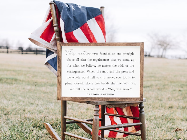 Captain America No You Move Pine Wood Framed Canvas Sign - Etsy