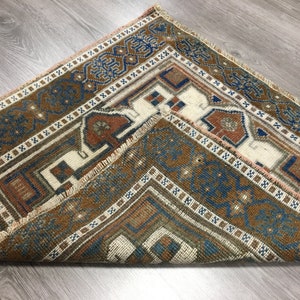 Small Square Rug, Rustic Small Rug,wool Bohemian Rug, Small Oushak Rug ...