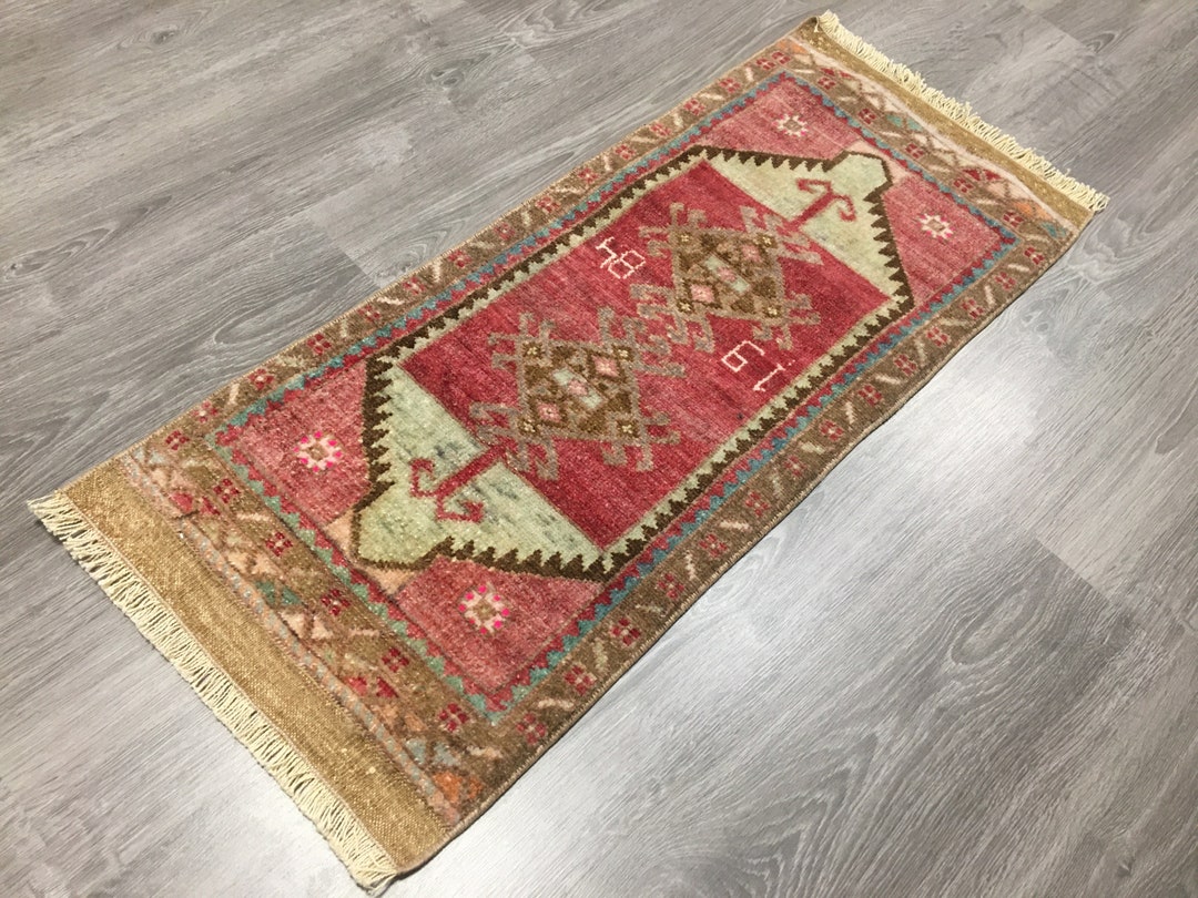 Oushak Vloerkleed, Vintage Tapijt, Muur decor Tapijt, Turkse Vintage ...