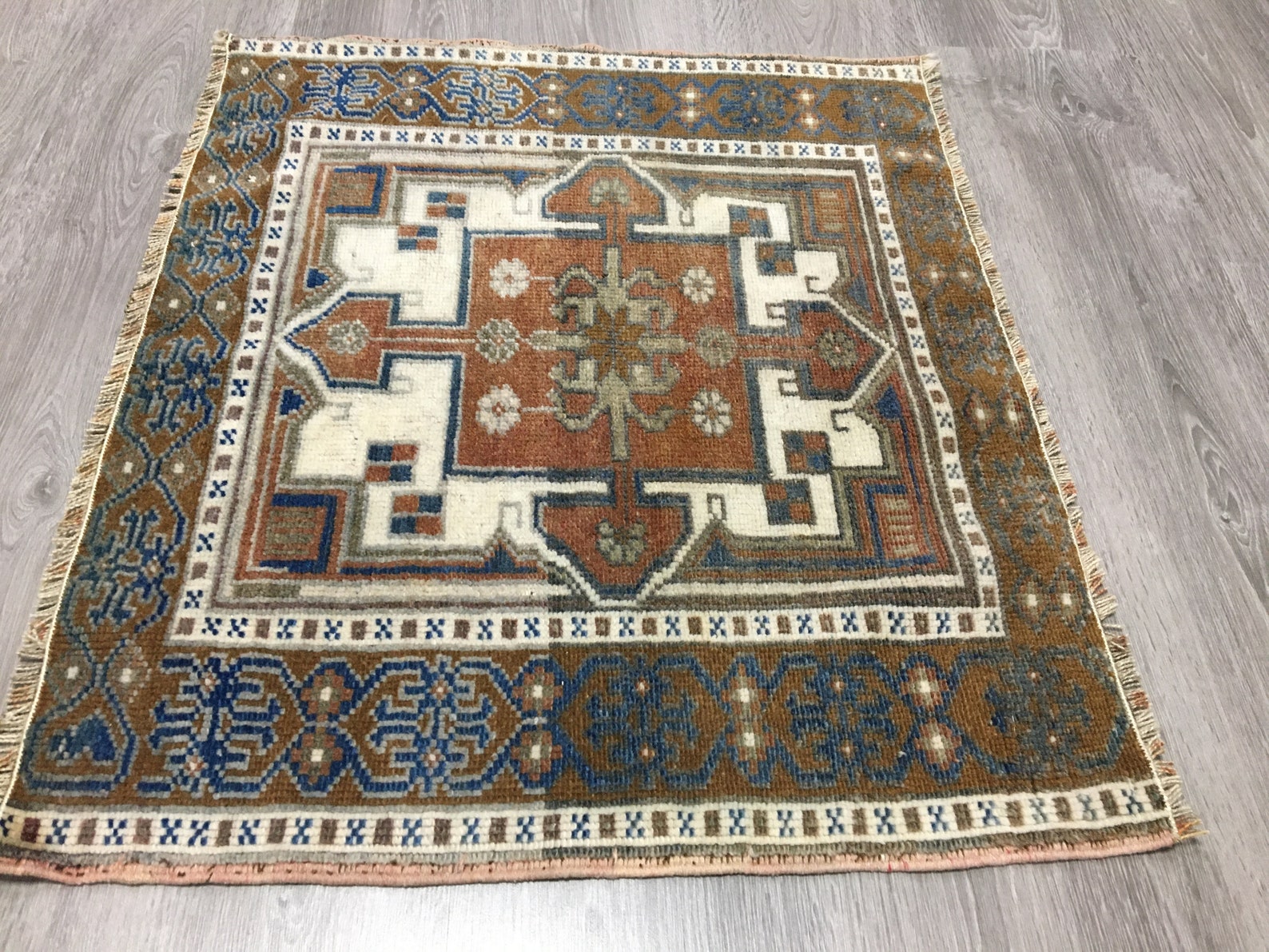 Small Square Rug Rustic Small Rugwool Bohemian Rug Small - Etsy