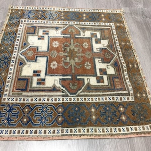 Small Square Rug, Rustic Small Rug,wool Bohemian Rug, Small Oushak Rug ...