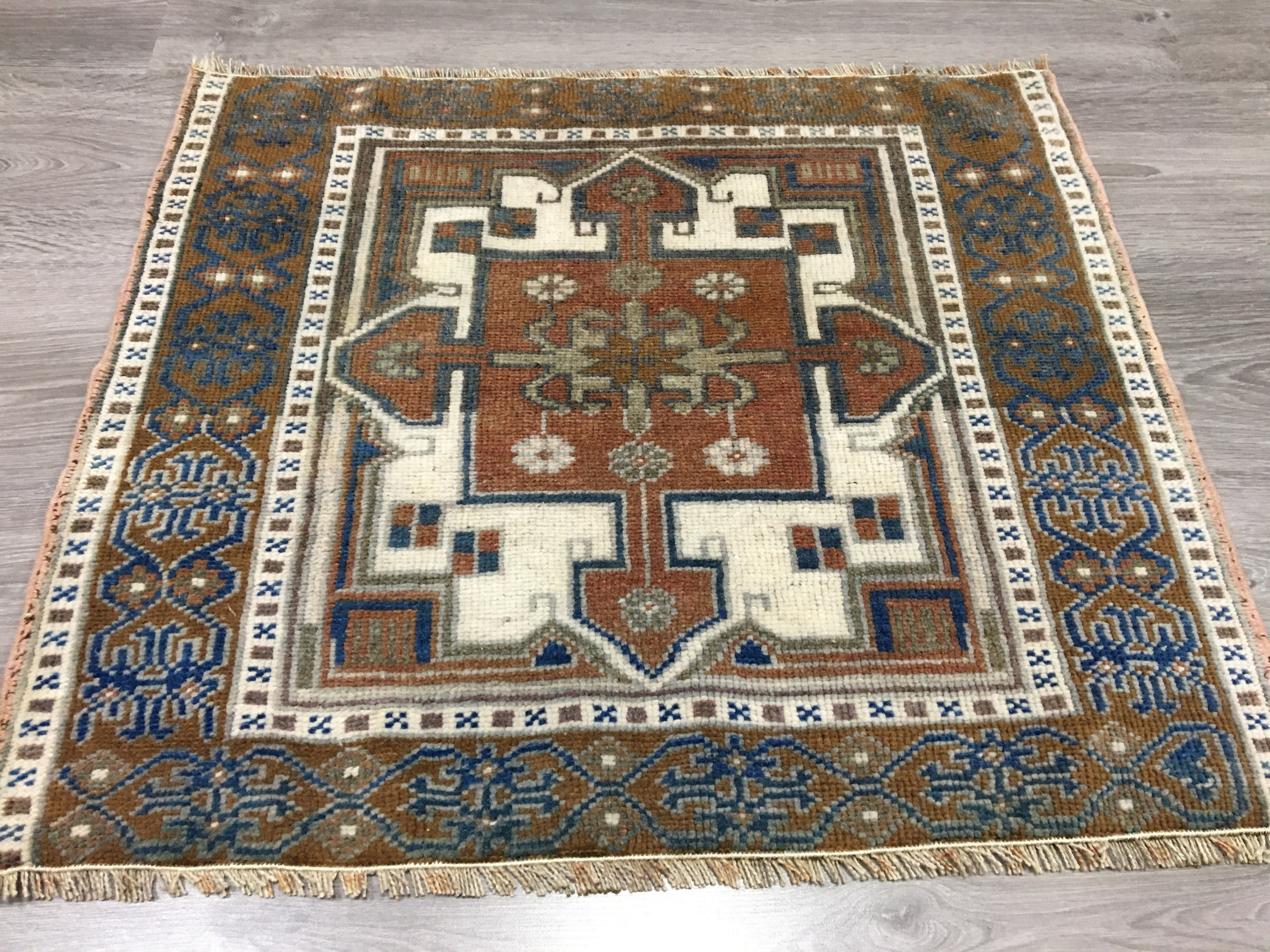 Small Square Rug Rustic Small Rugwool Bohemian Rug Small | Etsy