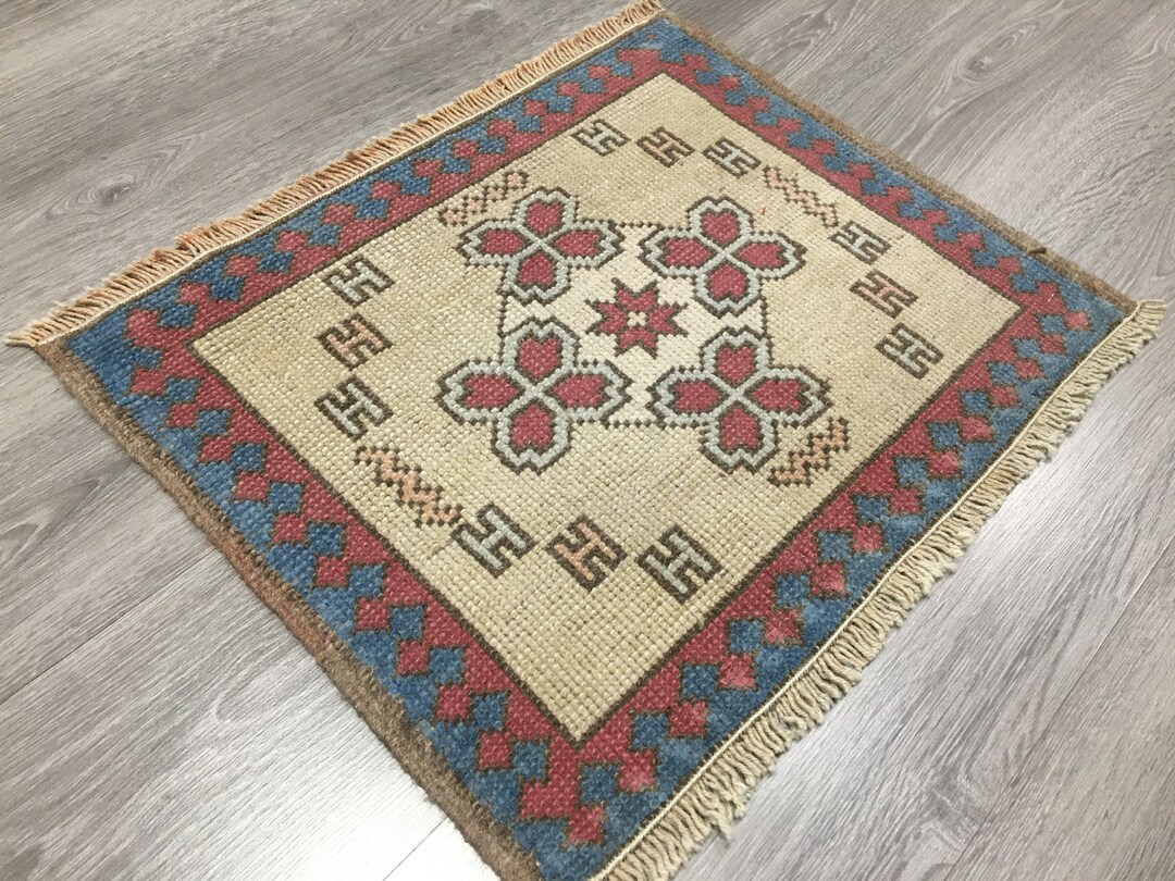 Square Rug,small Square Rug,rustic Square Rug,pastel Square Rug,boho ...