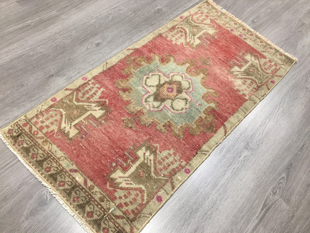 Vintage Small Rug, Anatolian Small Rug, Rustic Small Rug, Faded Small ...