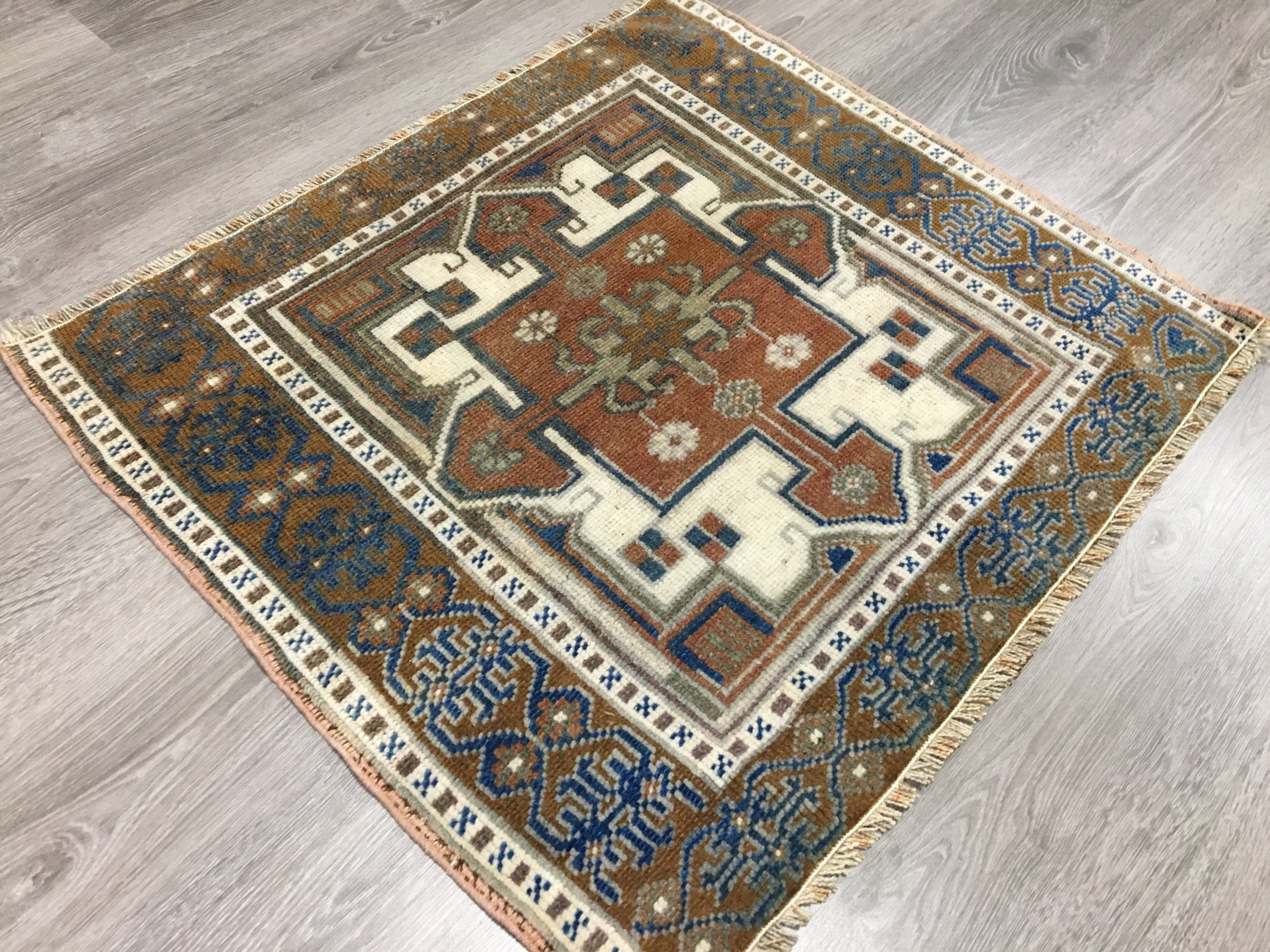 Small Square Rug Rustic Small Rugwool Bohemian Rug Small | Etsy