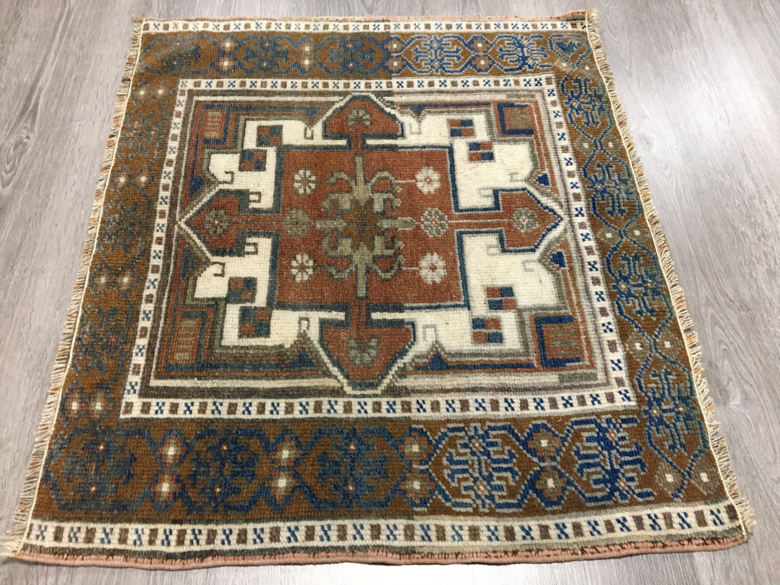 Small Square Rug Rustic Small Rugwool Bohemian Rug Small | Etsy