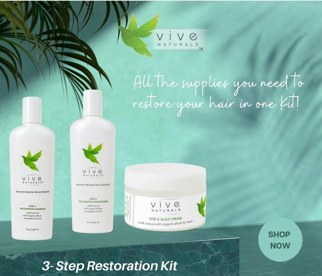 Vive Naturals TRIO Set (shampoo-conditioner-scalp Cream) - Etsy