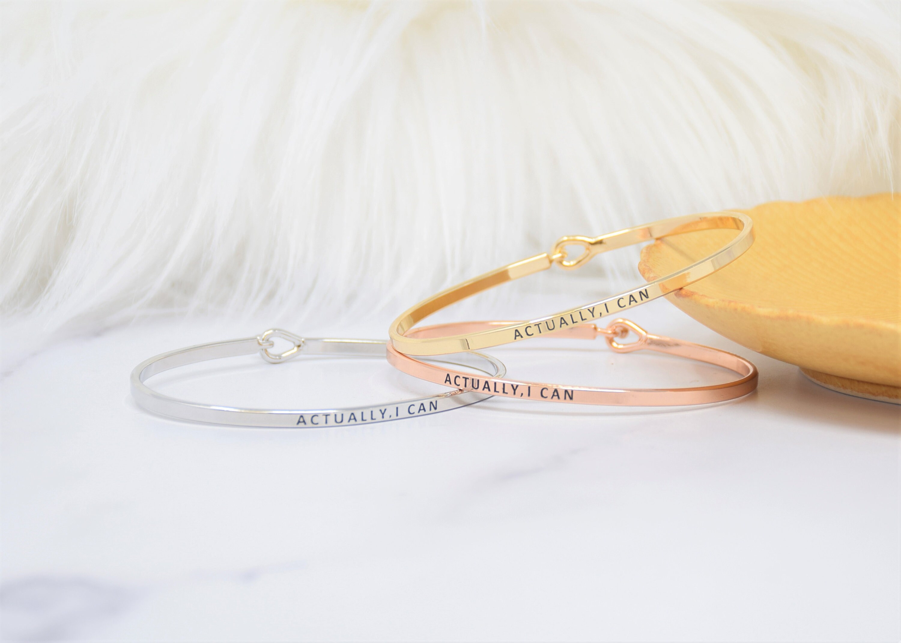 Actually I Can Bracelet Bangle With Message for Women Girl | Etsy