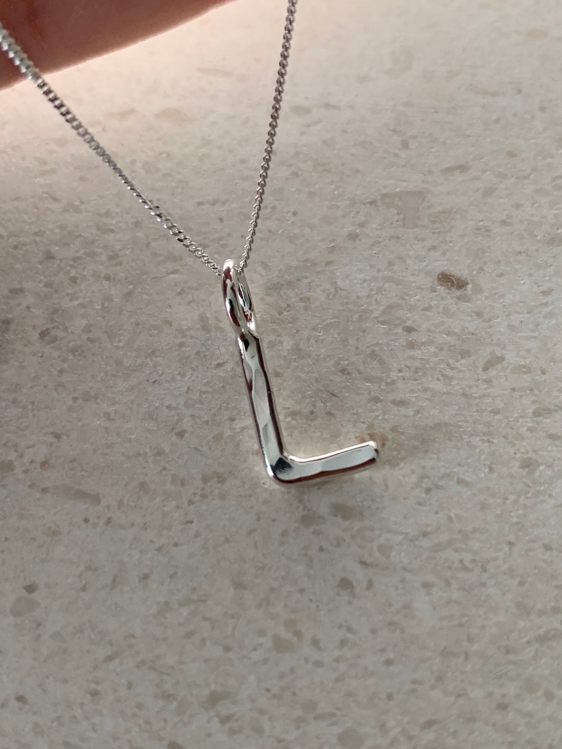 Silver Letter L Necklace Small Sterling Silver Initial Charm - Etsy UK