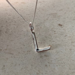 Silver Letter L Necklace - Small Sterling Silver Initial Charm ...