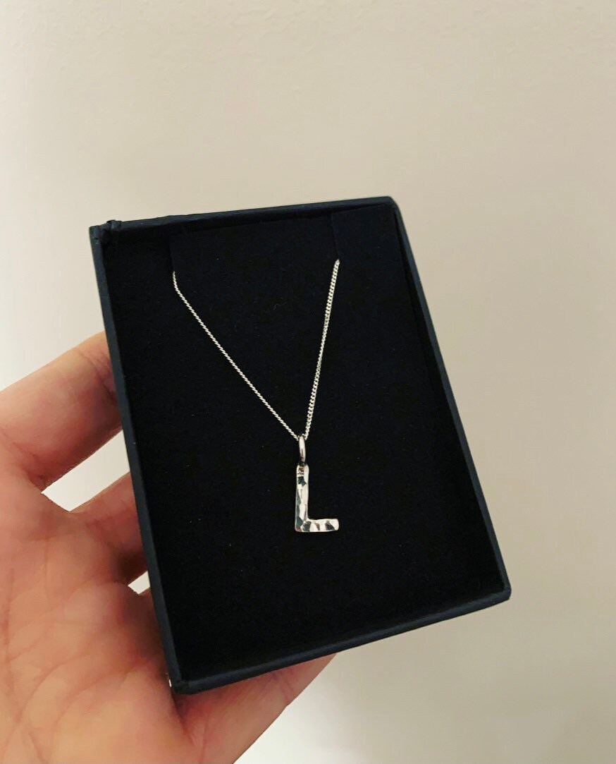 Silver Letter L Necklace - Small Sterling Silver Initial Charm ...