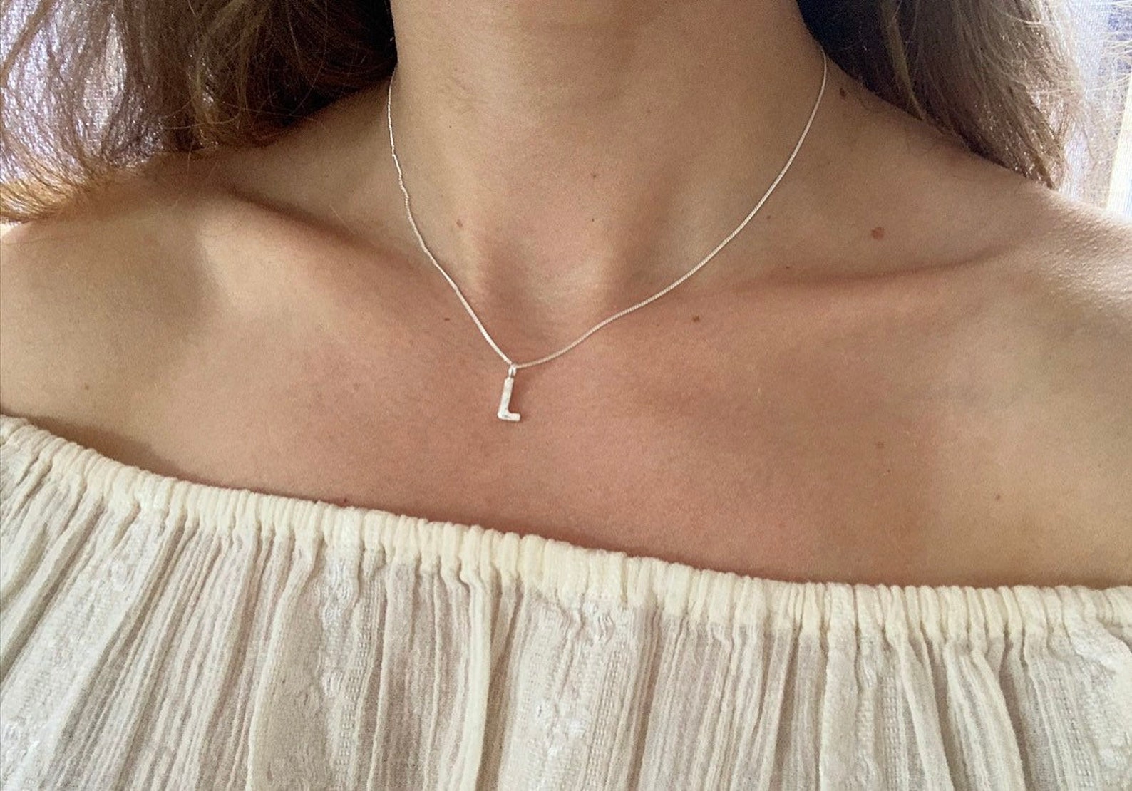 Silver Letter L Necklace - Small Sterling Silver Initial Charm ...